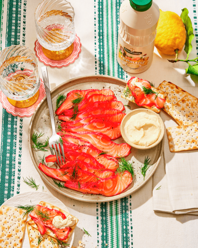 Rauw gemarineerde zalm met mierikswortel-mayonaise - Oliehoorn